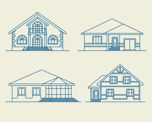 Houses linear 4 Stock Vector Image by ©daseugen #89675800