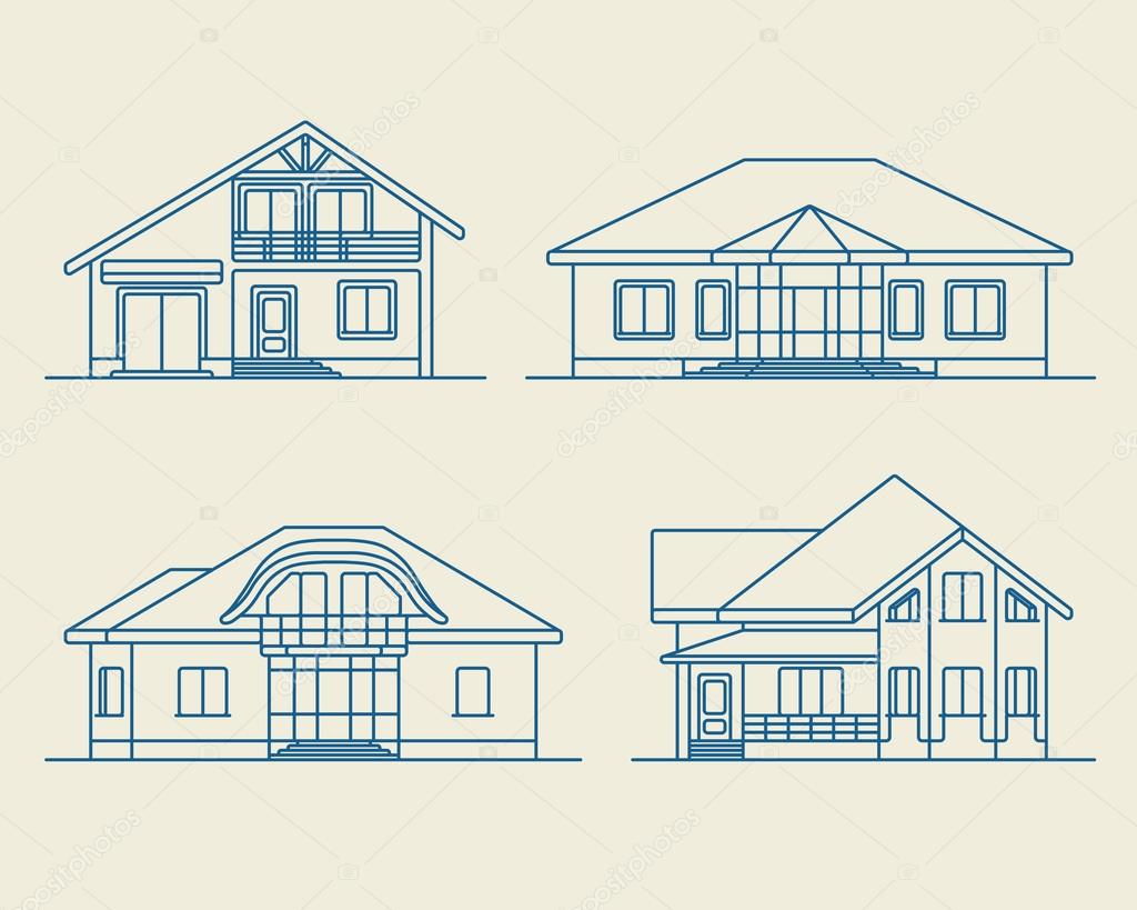 Houses linear 4 Stock Vector Image by ©daseugen #89675800