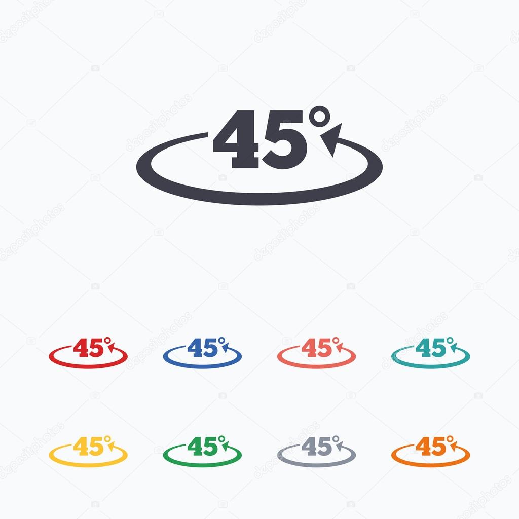 Angle 45 degrees signs Stock Vector by ©Blankstock 102679976