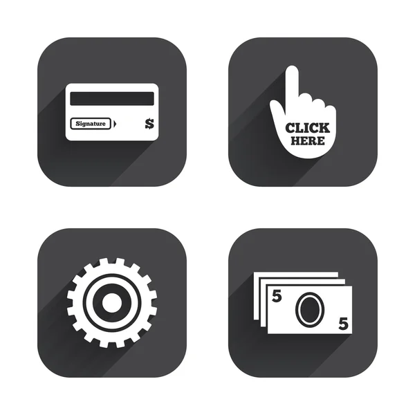 ATM cash machine withdrawal icons. - Stock Image - Everypixel