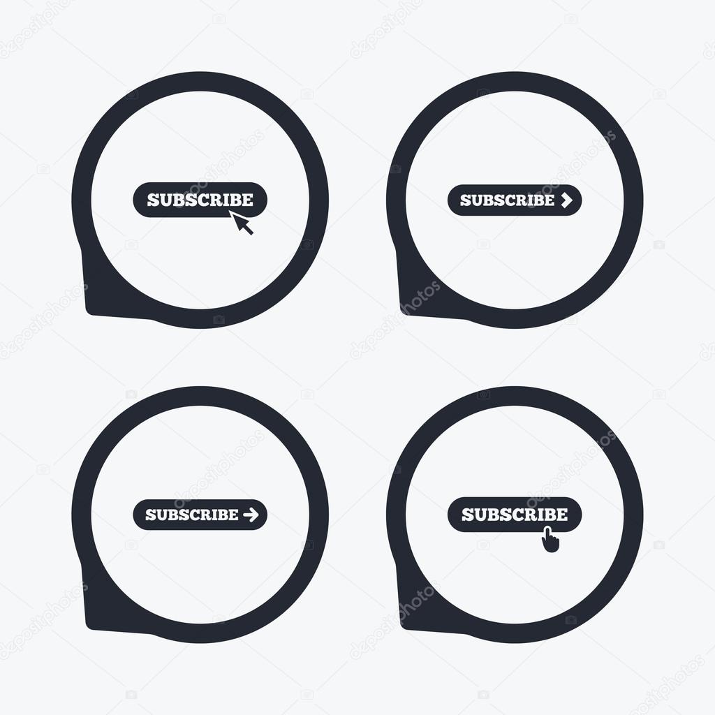 Subscribe icons. Membership signs with arrow. Stock Vector Image by ...