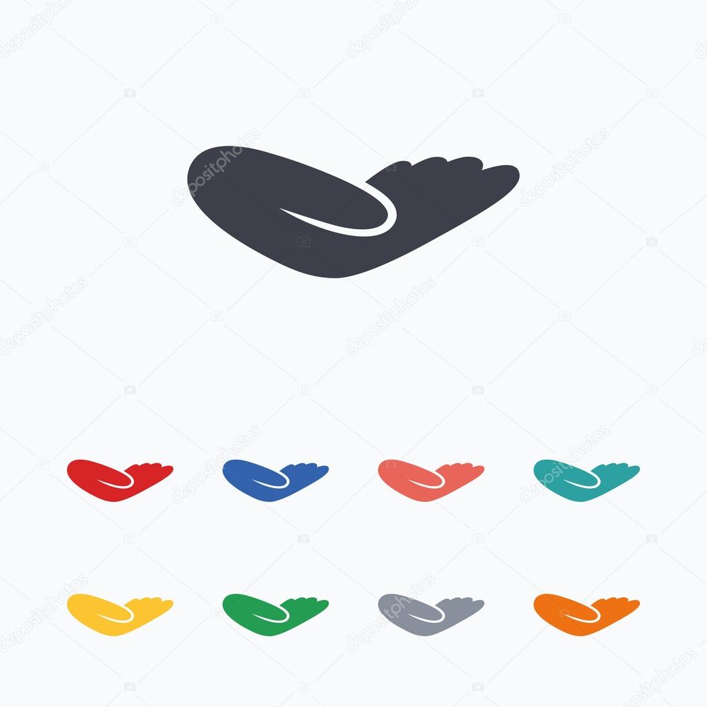Donation hand sign icon. Charity or endowment. ⬇ Vector Image by ...