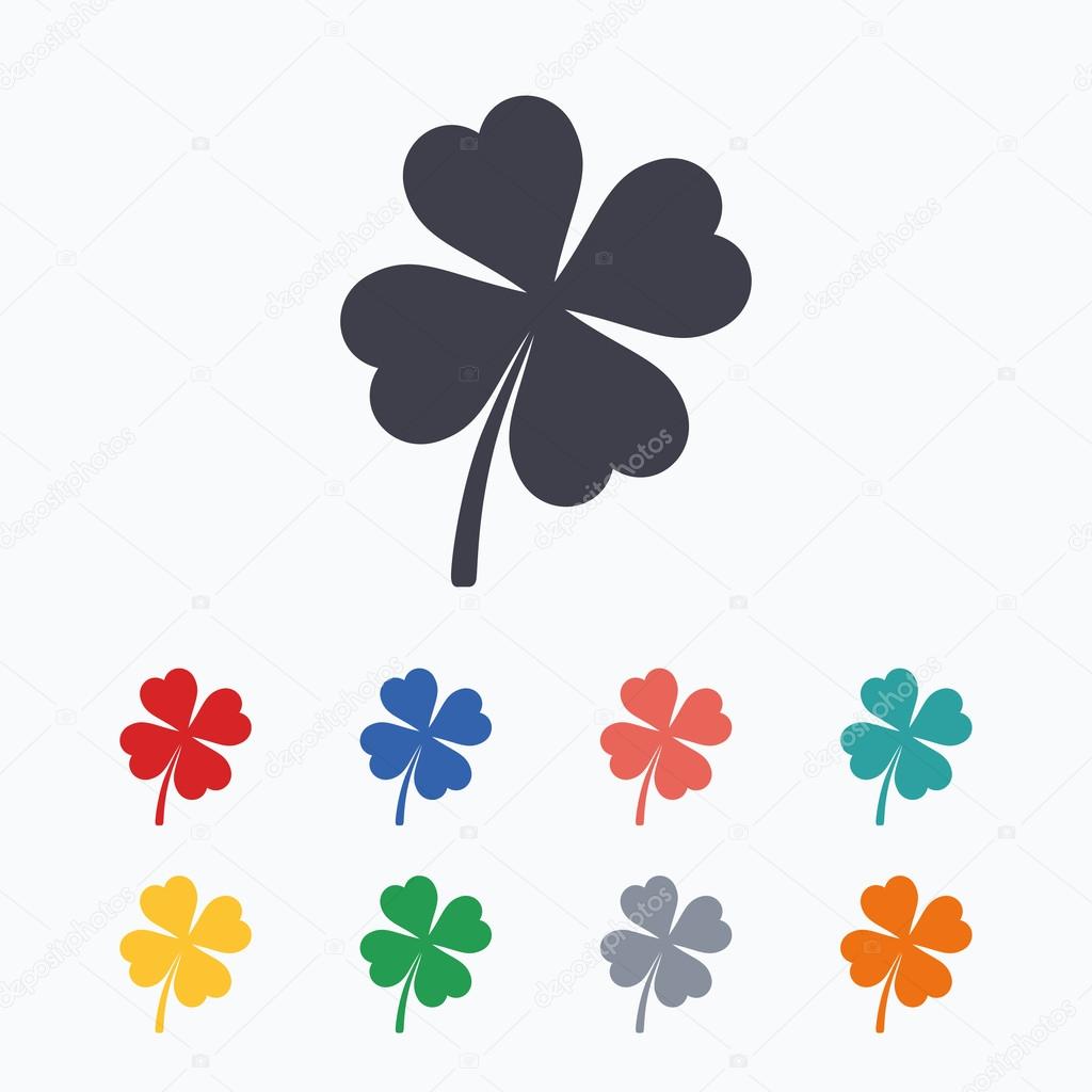 Clover with four leaves signs Stock Vector by ©Blankstock 102694684