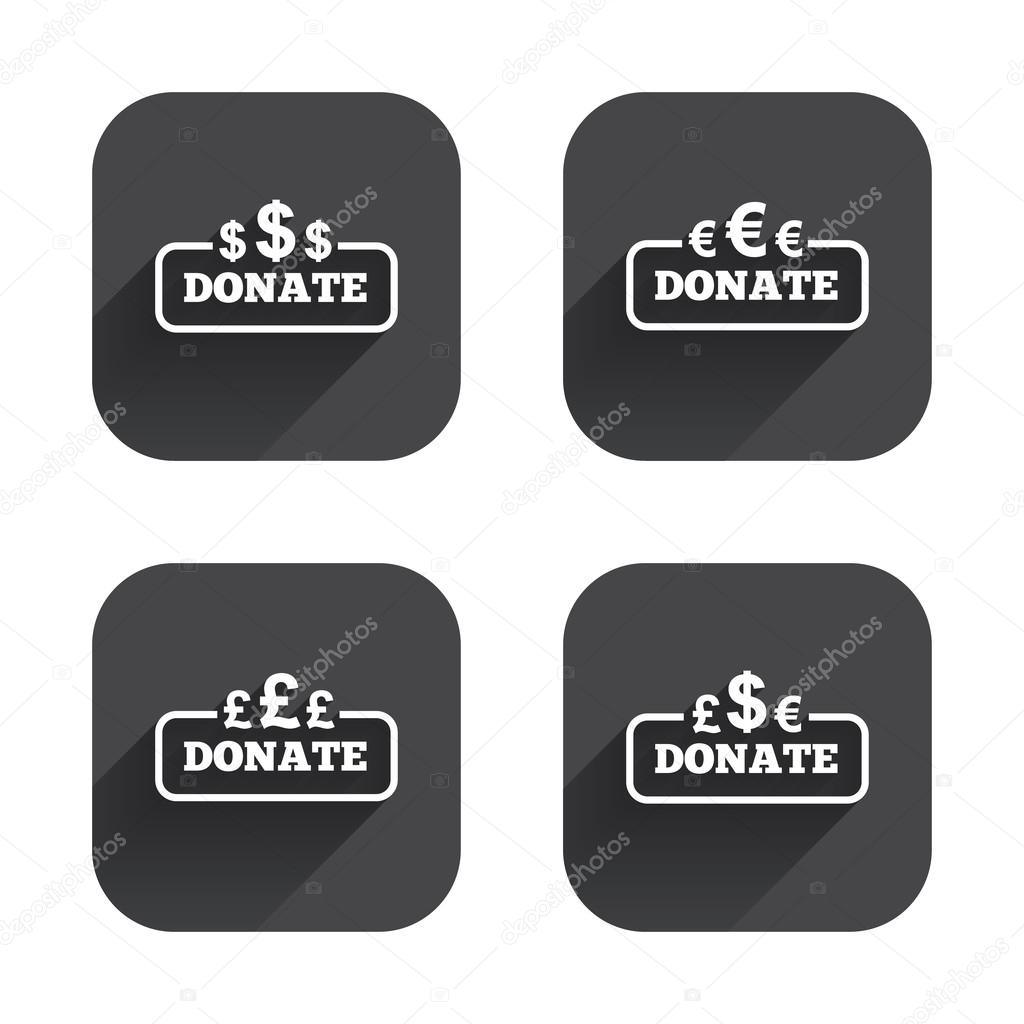 Donate money signs. Stock Vector by ©Blankstock 102695004
