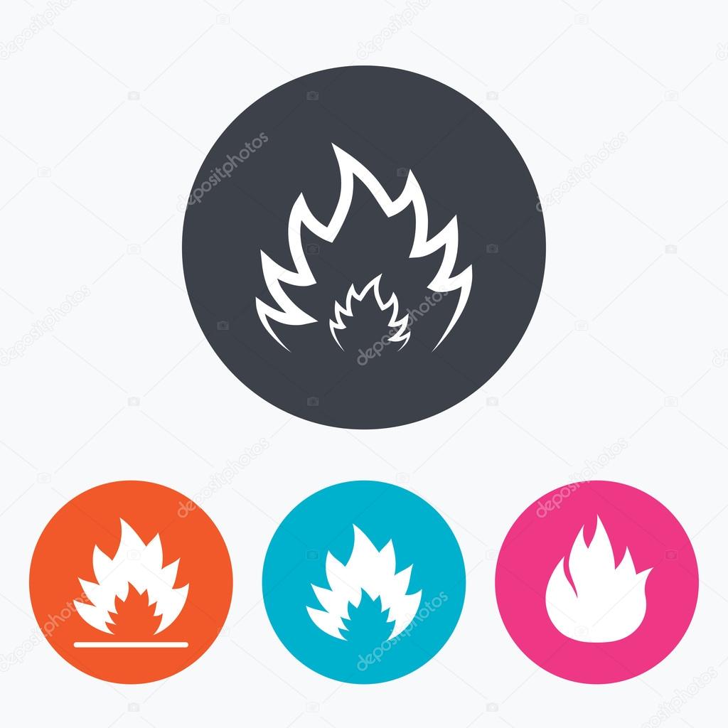 Iconos de llama de fuego. Señales de calor . Vector de stock #102698792 ...