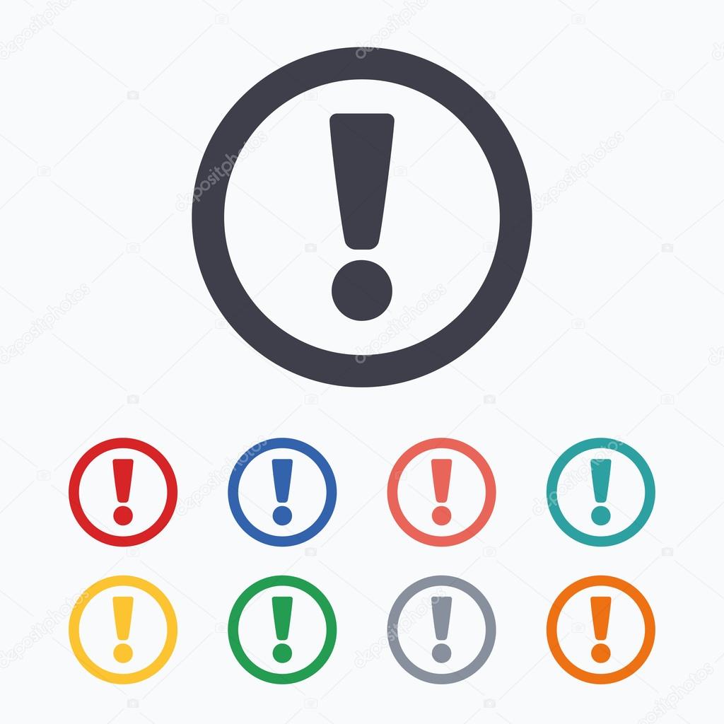 Attention sign icons. Exclamation mark. Stock Vector by ©Blankstock ...