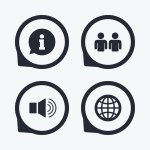 Information sign and group. Communication icons. Stock Vector Image by ...