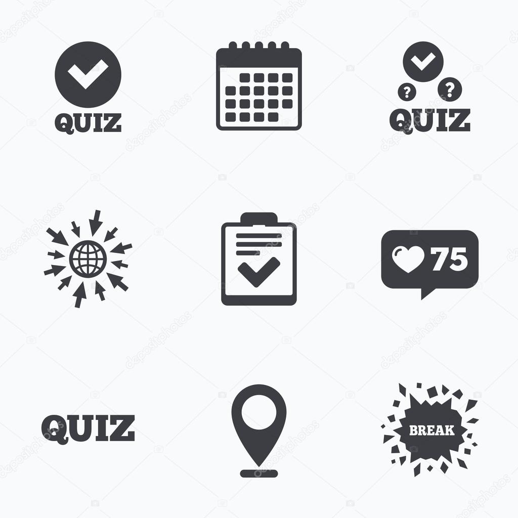 Quiz icons. Checklist with check mark Stock Vector Image by ©Blankstock ...