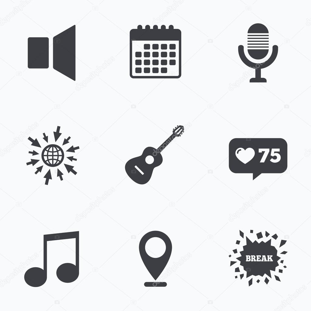 Musical elements icons Stock Vector by ©Blankstock 103878738