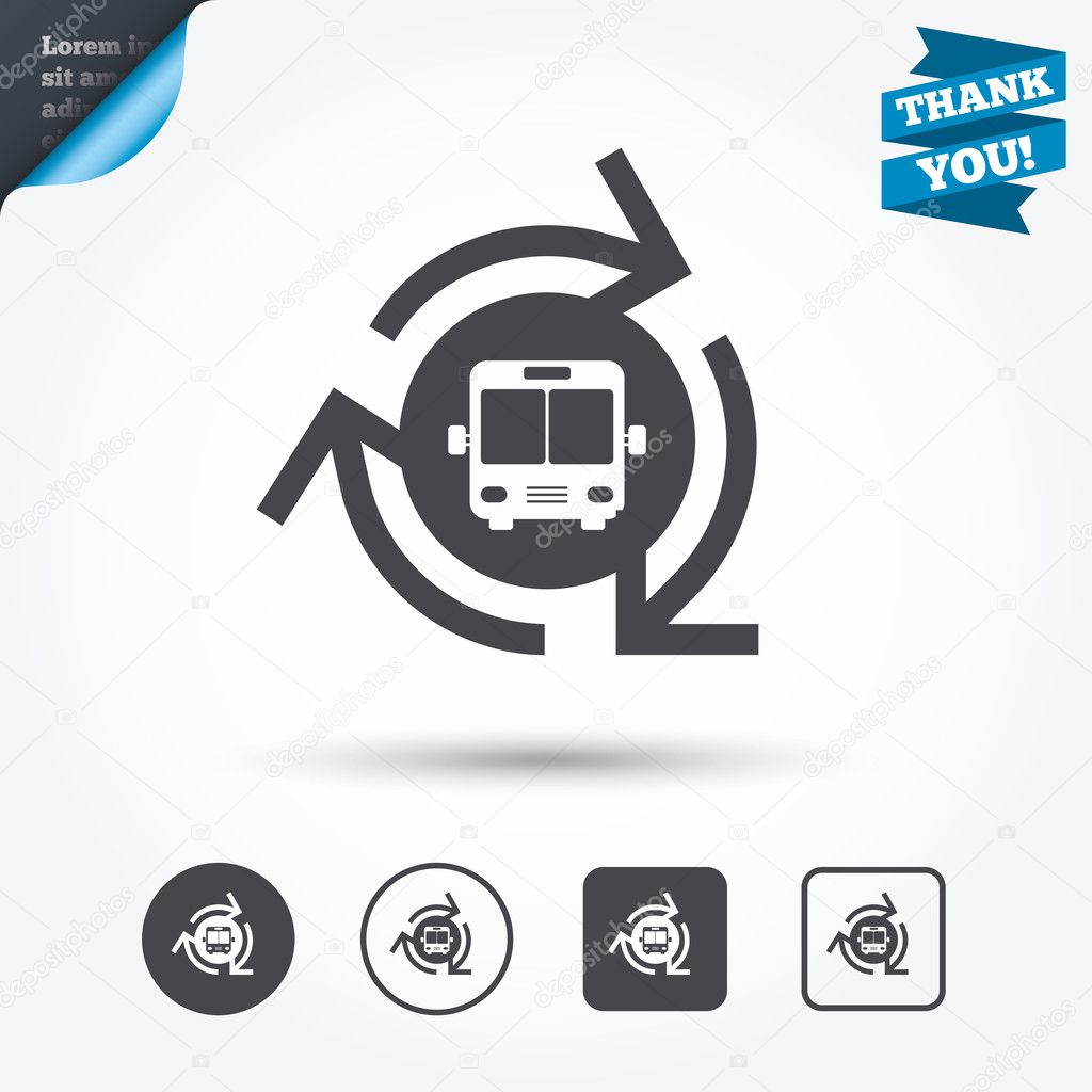 Bus shuttle icon. Public transport stop symbol. Stock Vector by ...
