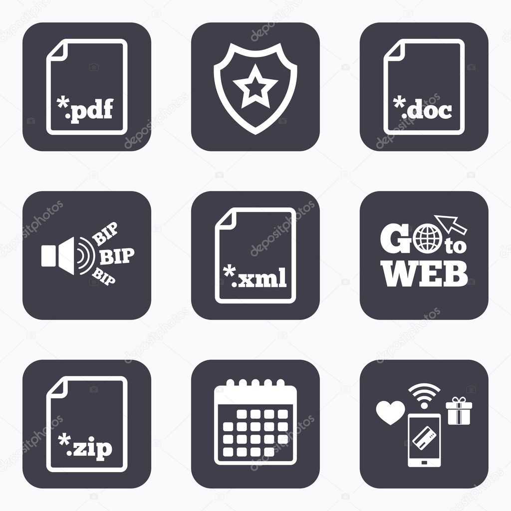 Document signs. File extensions symbols. Stock Vector by ©Blankstock ...