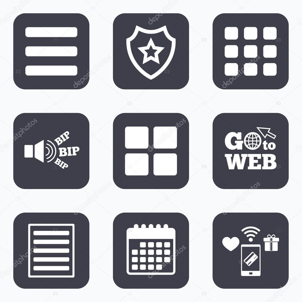 List menu icons. — Stock Vector © Blankstock #105620640