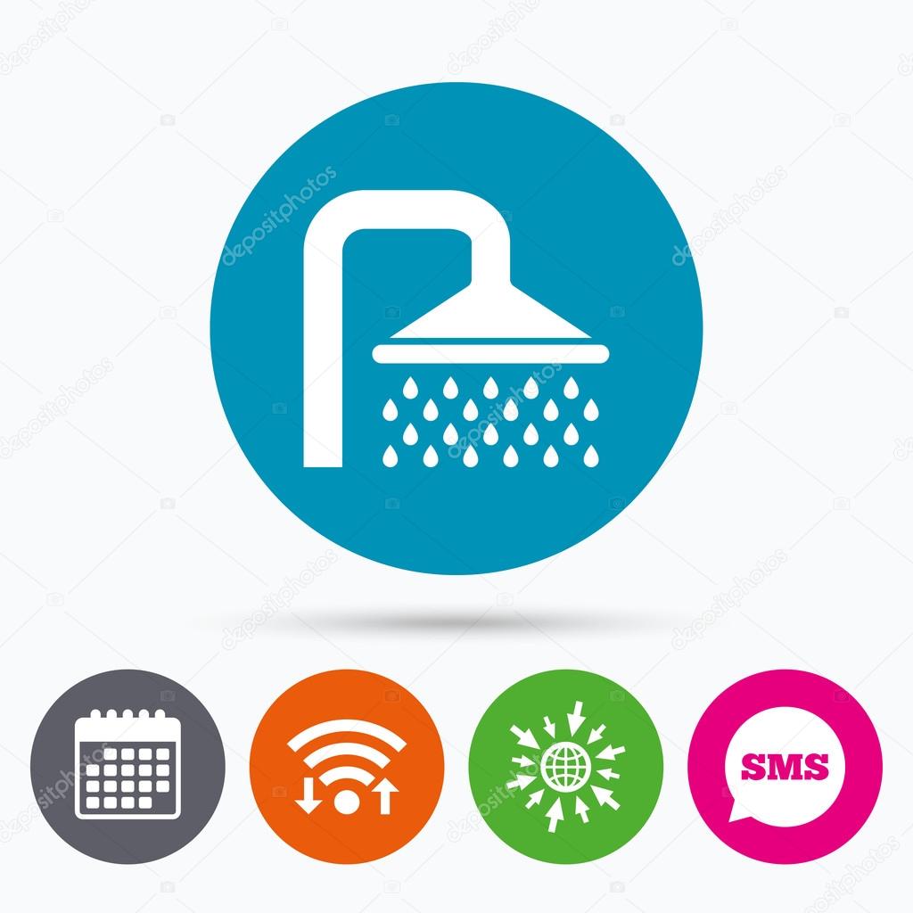 Shower sign icon. Stock Vector by ©Blankstock 105627460
