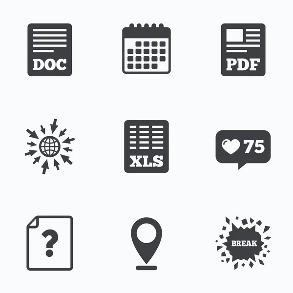 Document icons. XLS, PDF file Stock Vector Image by ©Blankstock #116532980