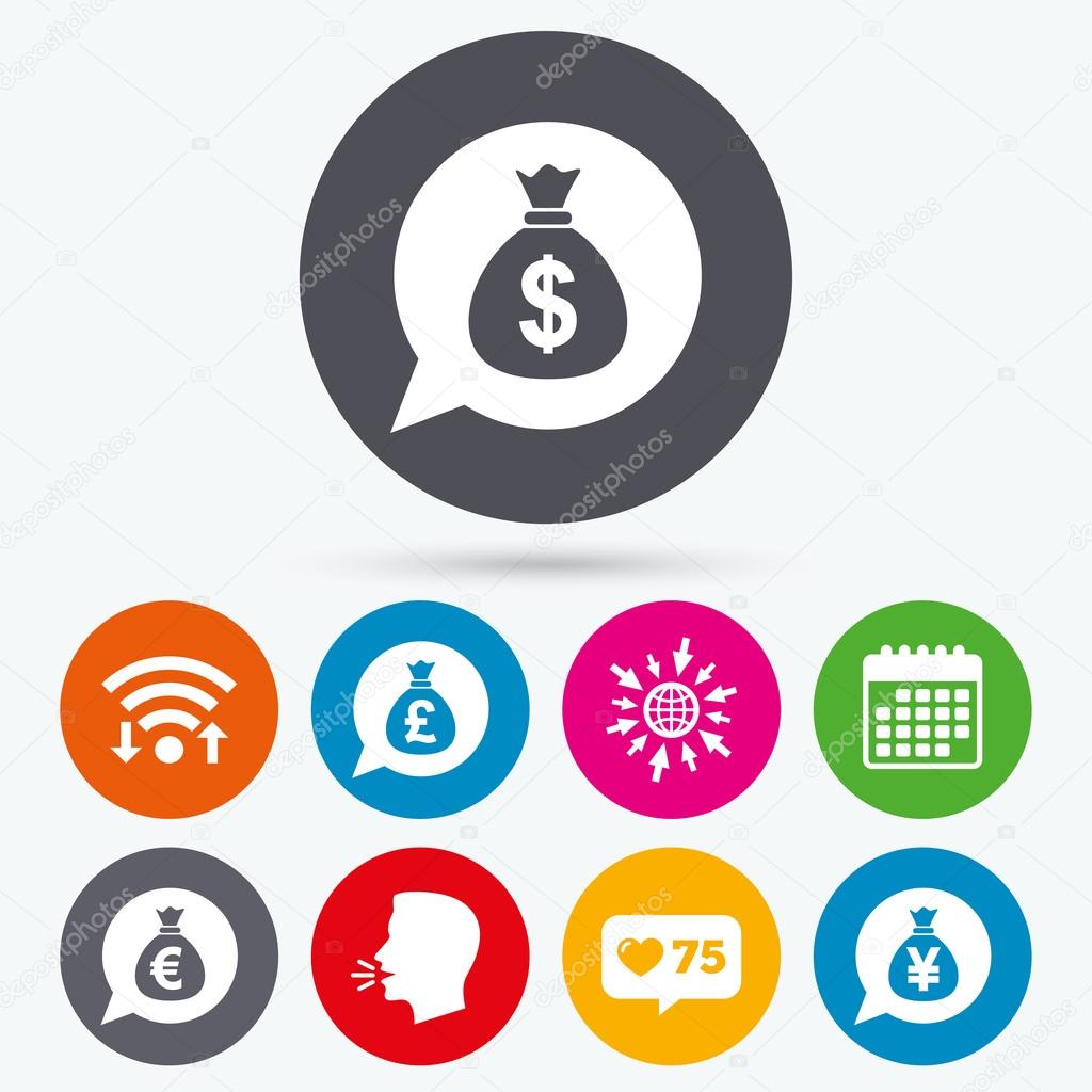 Money bag icons. Stock Vector Image by ©Blankstock #106990190