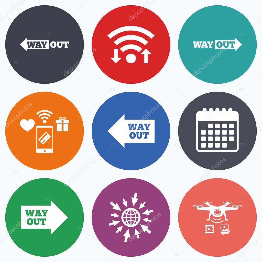 Way out icons. Stock Vector Image by ©Blankstock #106996958