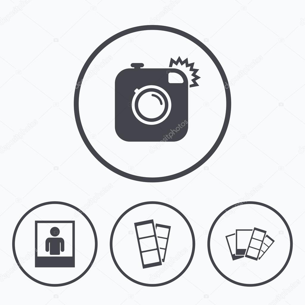 Photo camera icons Stock Vector by ©Blankstock 106998716