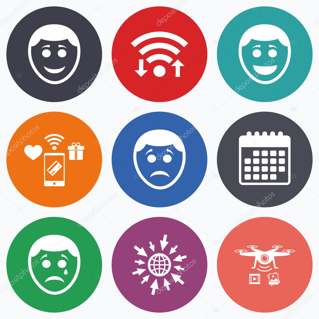 Human smile face icons. Stock Vector by ©Blankstock 107000430