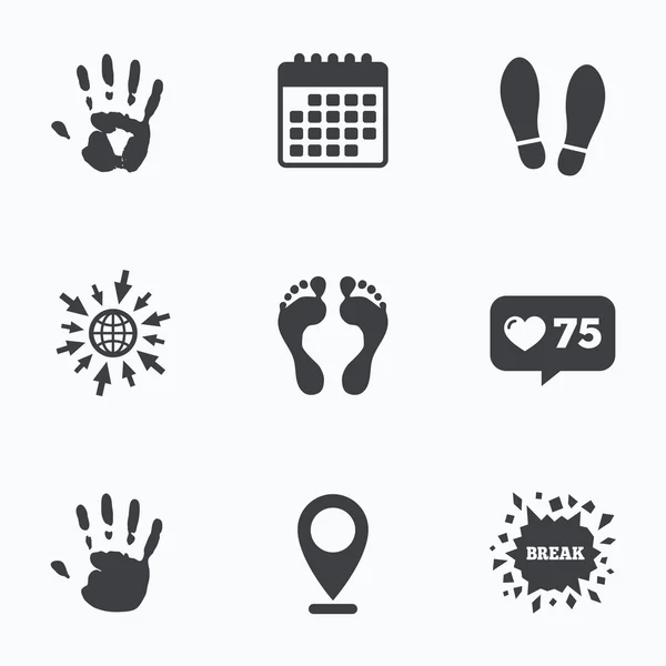 Hand and foot print icons. Stock Vector Image by ©Blankstock #142001324