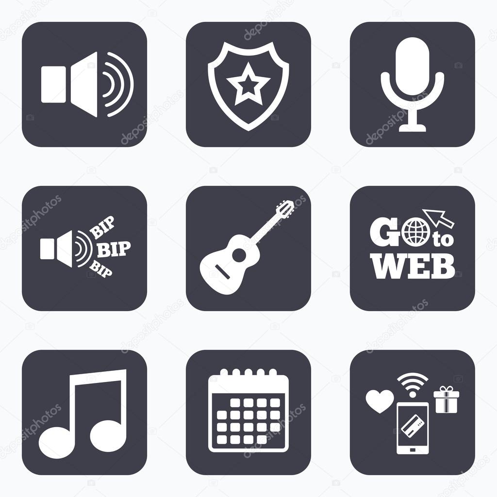 Musical elements icon. Stock Vector Image by ©Blankstock #109257380