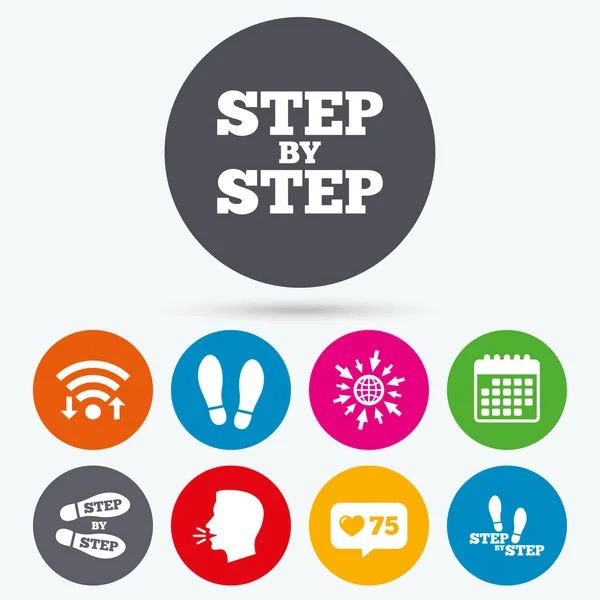 Step by step sign icon. Instructions symbol. Stock Vector Image by ...
