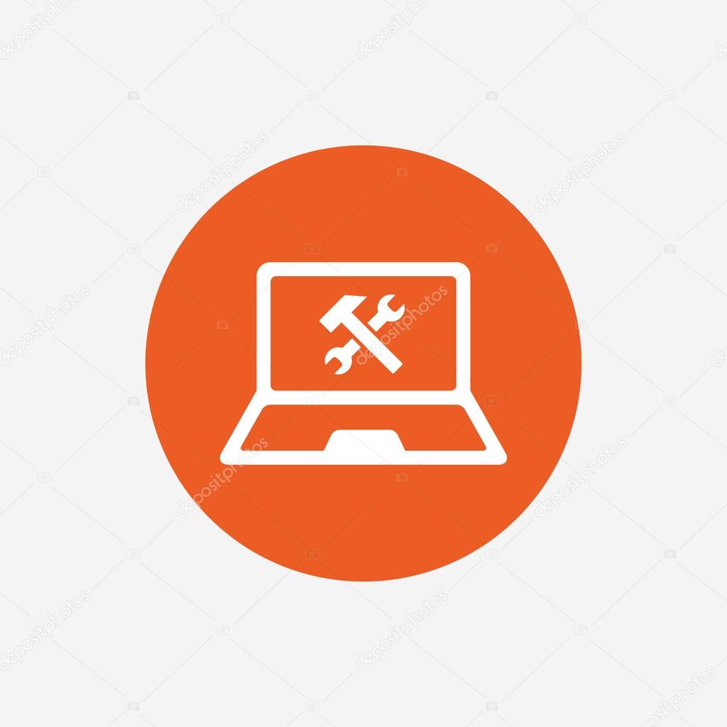 Laptop repair sign icon. Stock Vector Image by ©Blankstock #109276528
