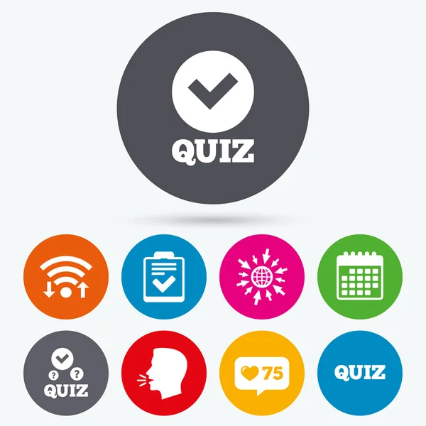 Kvíz Ikony Kontrolní Seznam Symbol Zaškrtnutí Průzkum Anketa Nebo ...