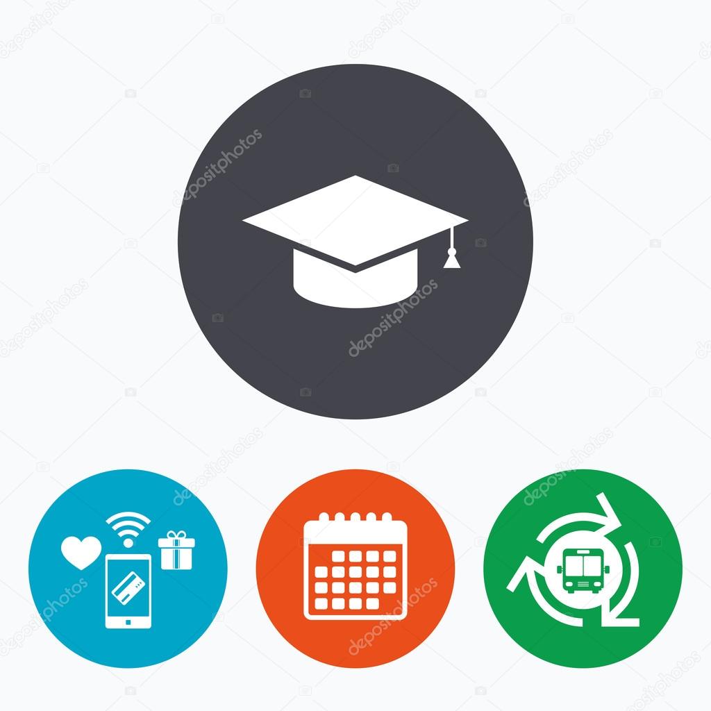 Graduation cap sign icon. Stock Vector Image by ©Blankstock #110252656