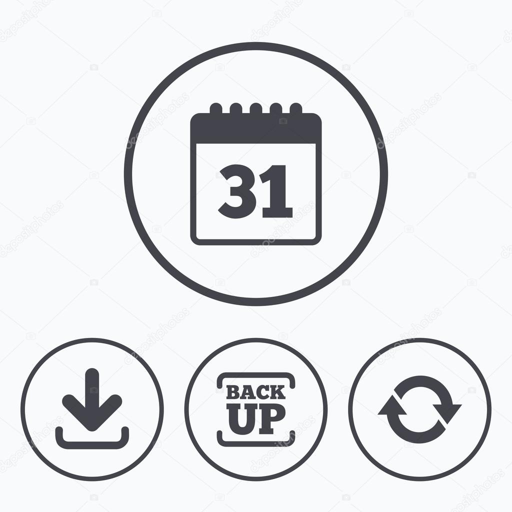 Download and Backup signs. Stock Vector Image by ©Blankstock #111441942