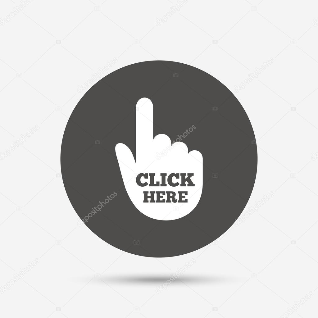 Click here hand sign Stock Vector Image by ©Blankstock #112411306