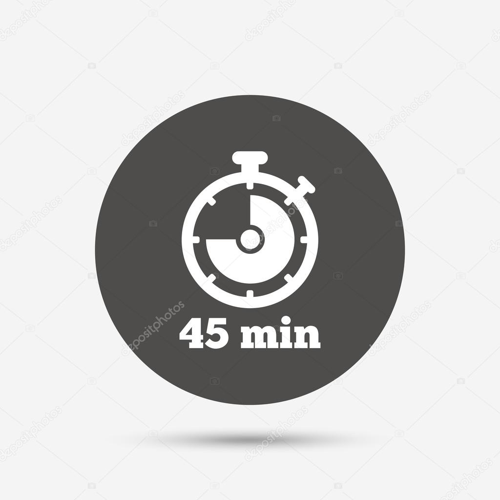 Timer sign icon. 45 minutes Stock Vector by ©Blankstock 112425346
