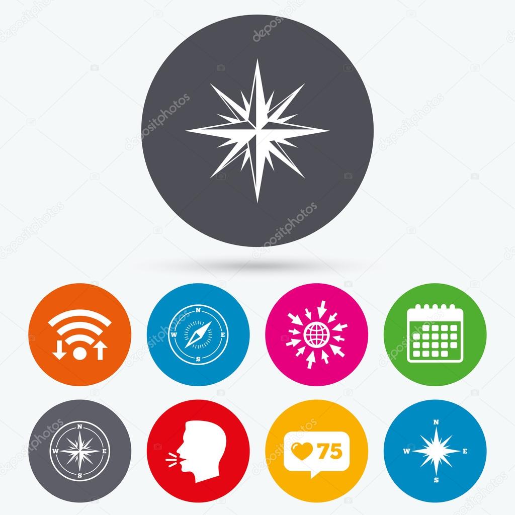 Windrose navigation icons. Compass symbols. Stock Vector Image by ...