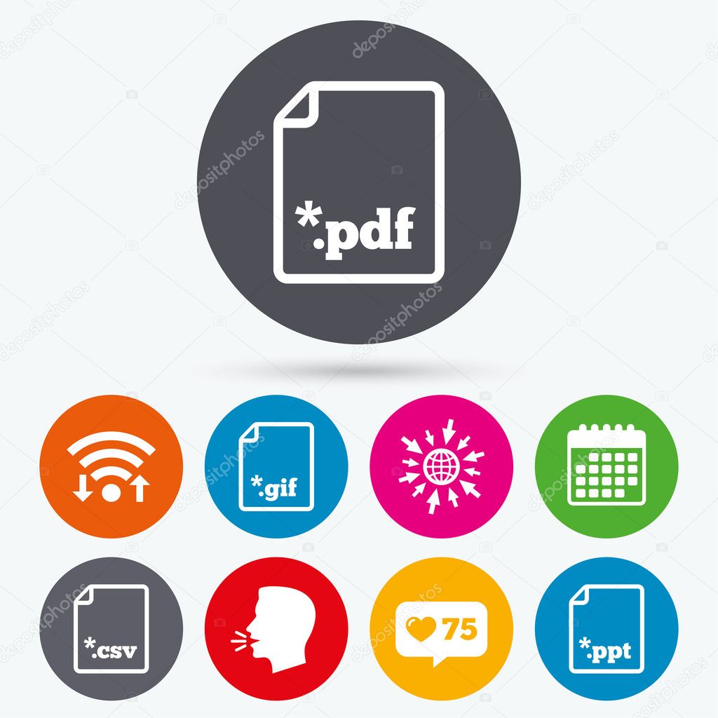 Document signs. File extensions symbols. Stock Vector Image by ...