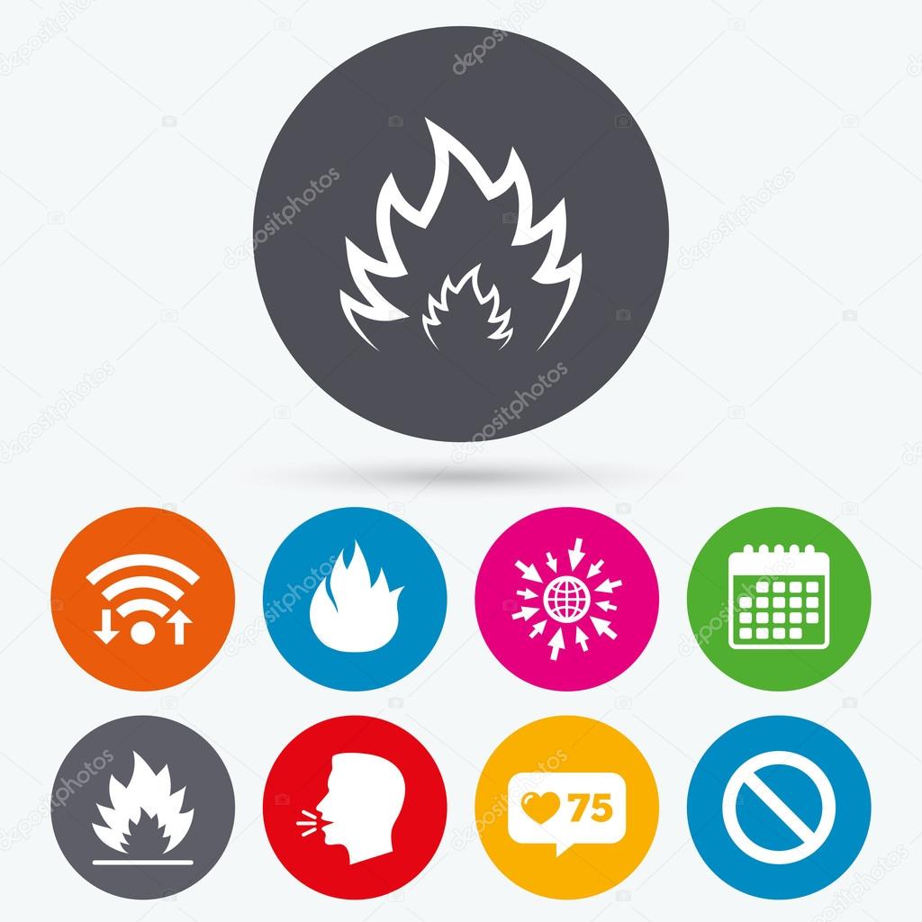 Fire flame icons. Stock Vector by ©Blankstock 114114734