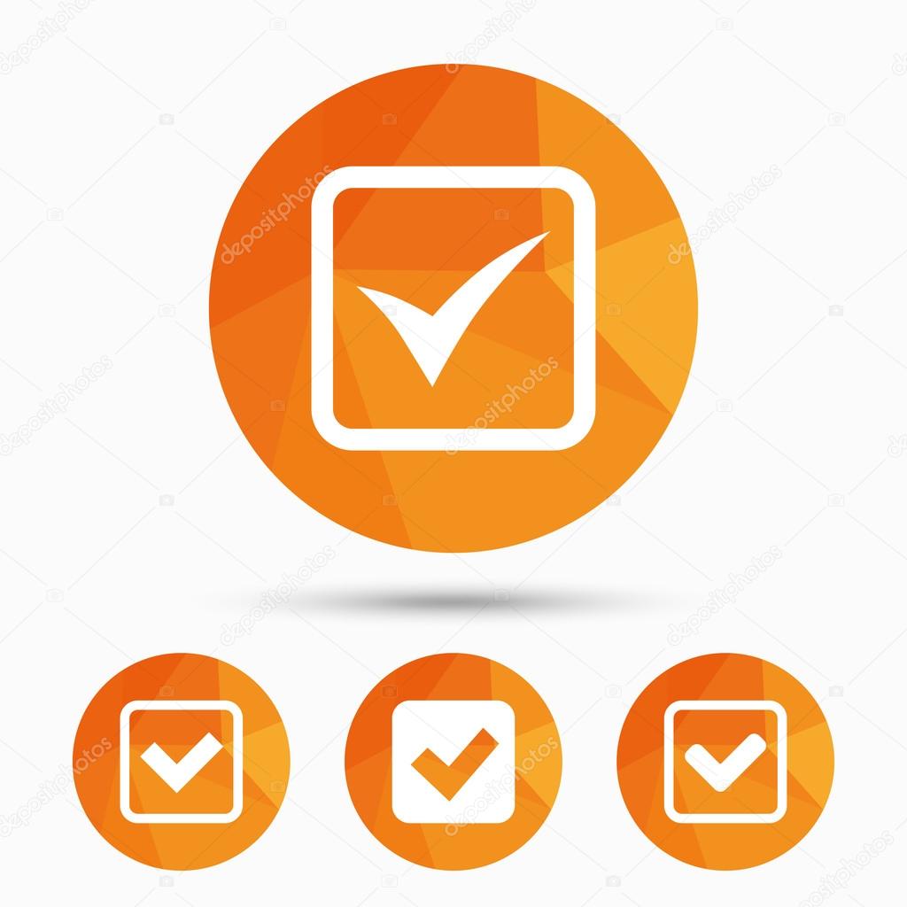 Check signs. Checkbox confirm icons. Stock Vector by ©Blankstock 114869588