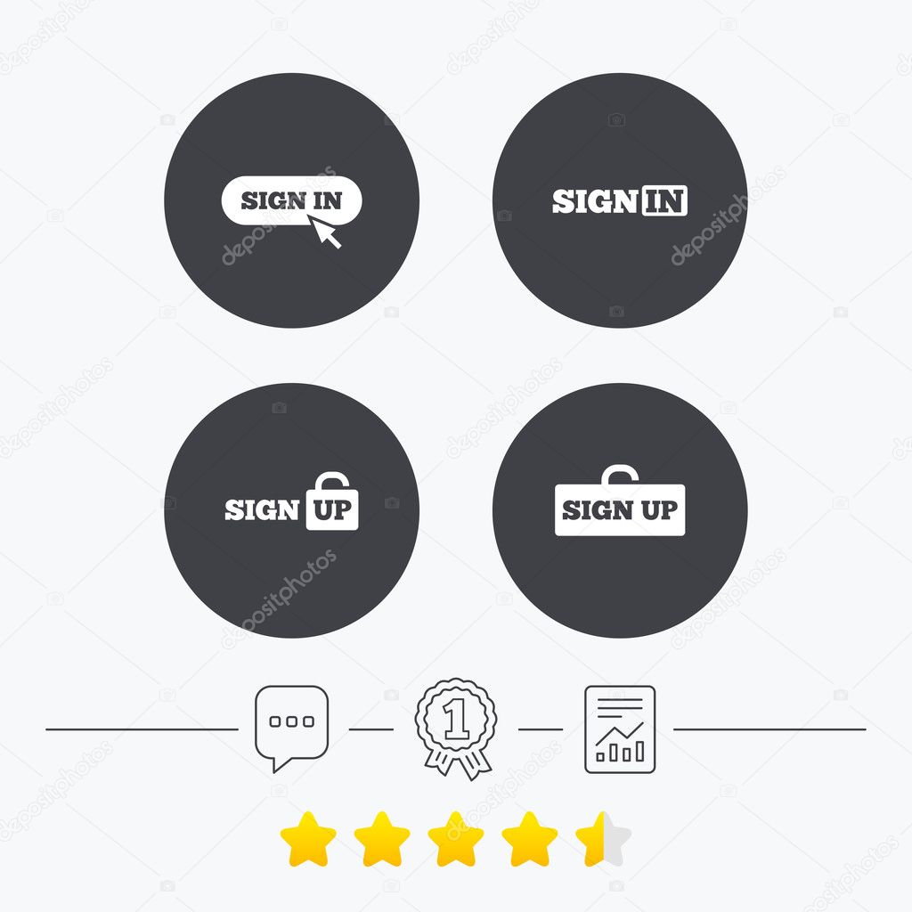 Sign in icons. Login with arrow Stock Vector Image by ©Blankstock ...