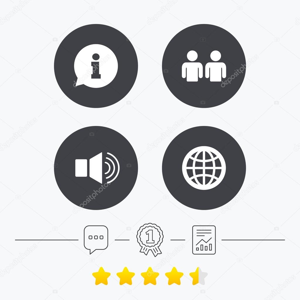 Information sign and group. Communication icons. Stock Vector Image by ...