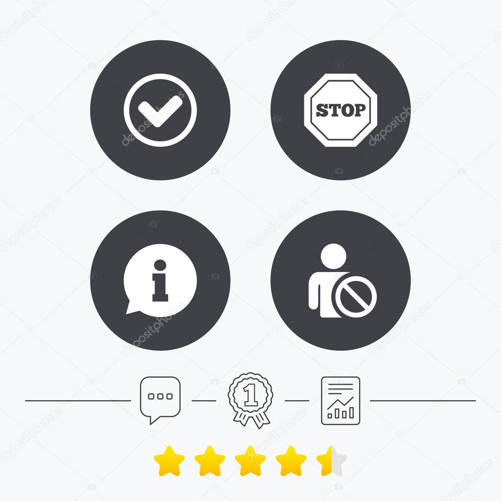 Information icons. Stop prohibition symbol. Stock Vector by ©Blankstock ...