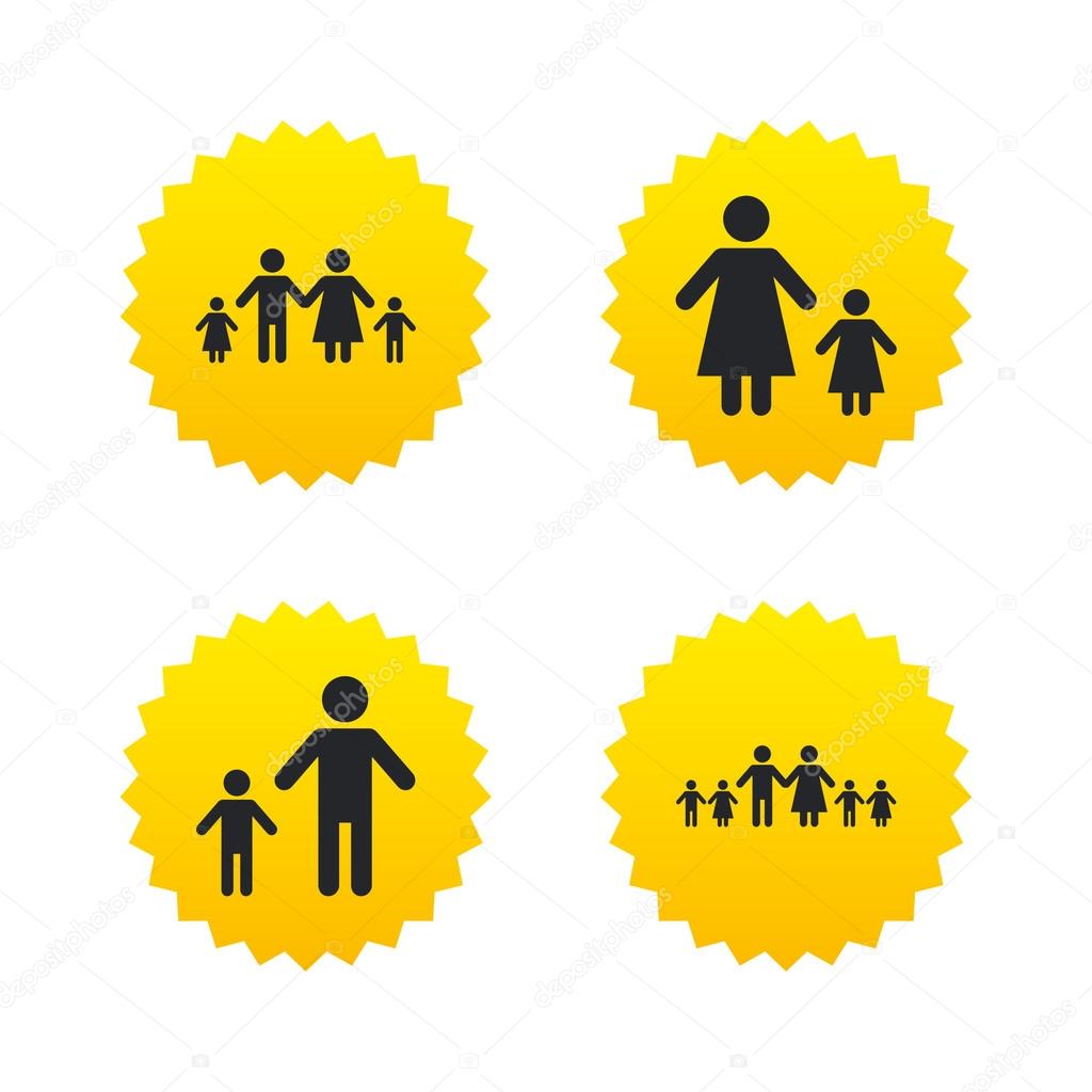 Family with two children sign. Stock Vector Image by ©Blankstock #116535424