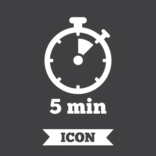 Timer teken pictogram. 5 minuten stopwatch-symbool. — Stockvector ...