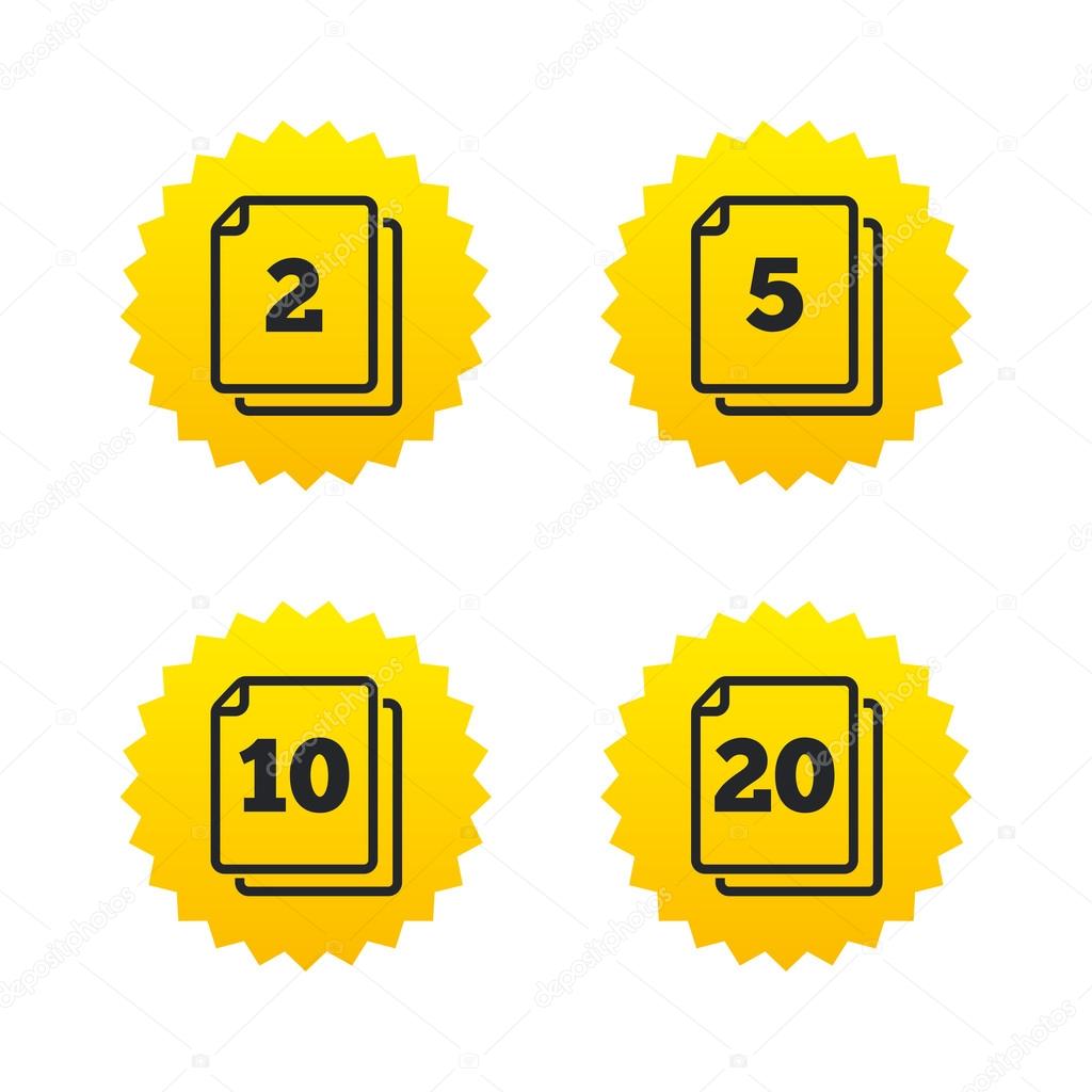 In pack sheets icons. Quantity per package. Stock Vector Image by ...