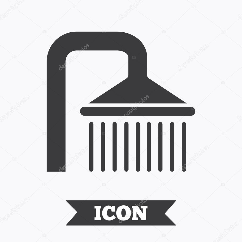 Shower sign icon. Douche with water drops symbol. Stock Vector by ...