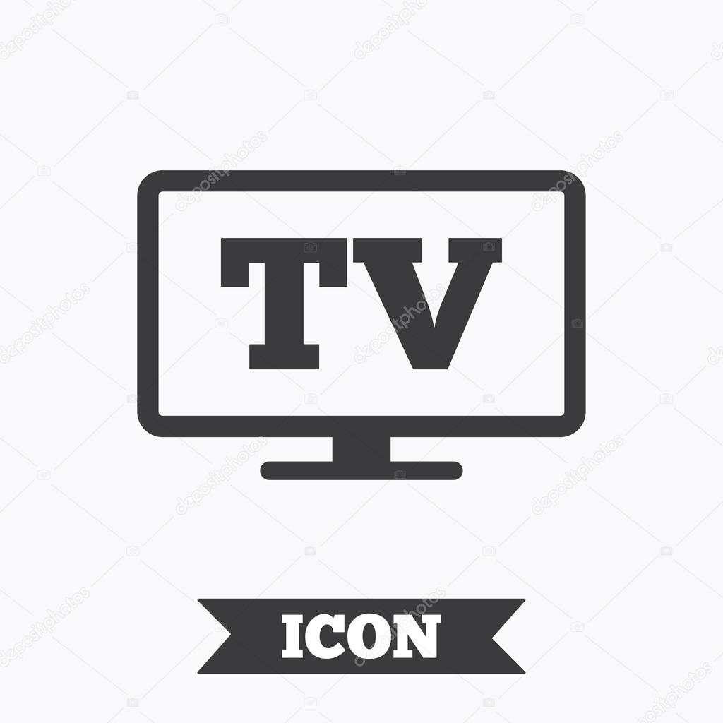 Widescreen TV sign icon. Television set symbol. — Stock Vector ...