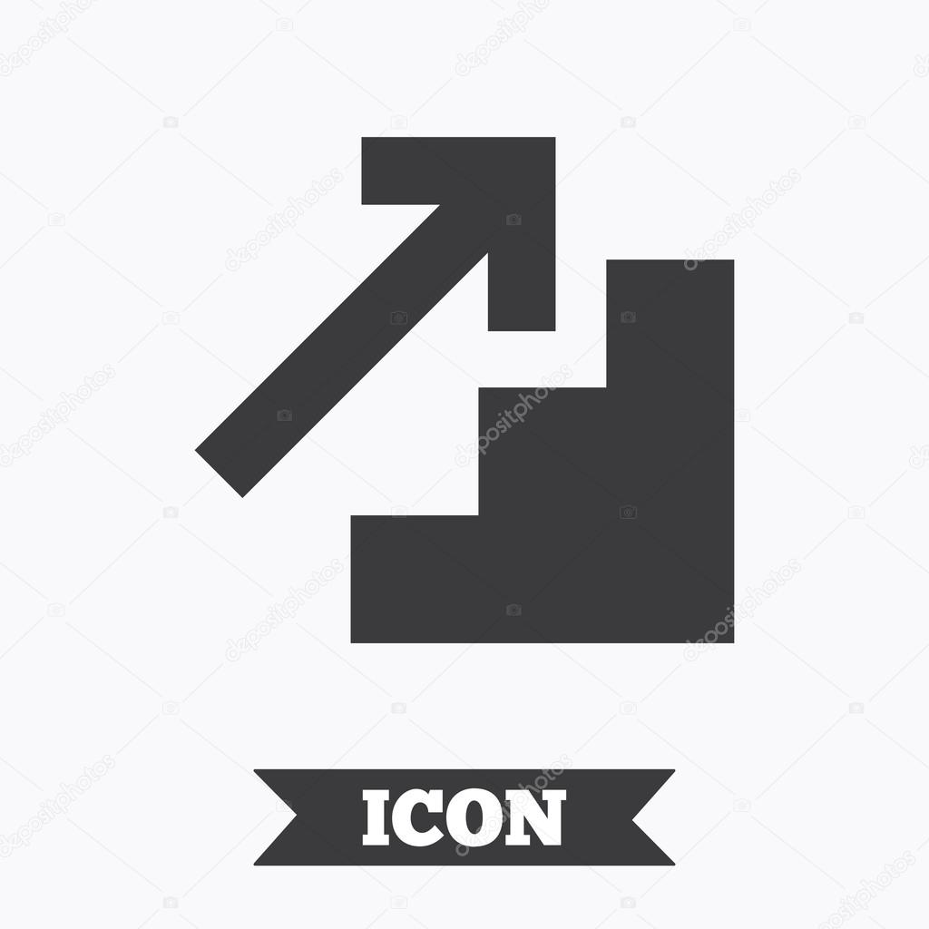 Upstairs icon. Up arrow sign. Stock Vector Image by ©Blankstock #117996866