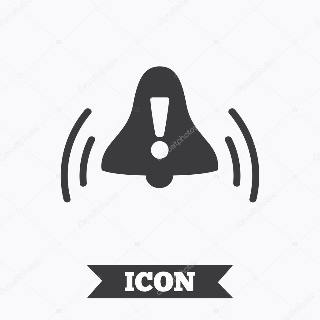 Alarm bell with exclamation mark Stock Vector by ©Blankstock 117998650