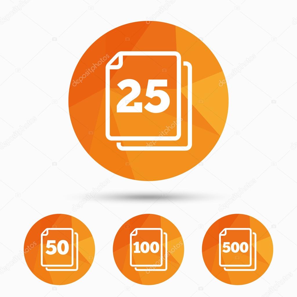 In pack sheets icons. Quantity per package. Stock Vector Image by ...