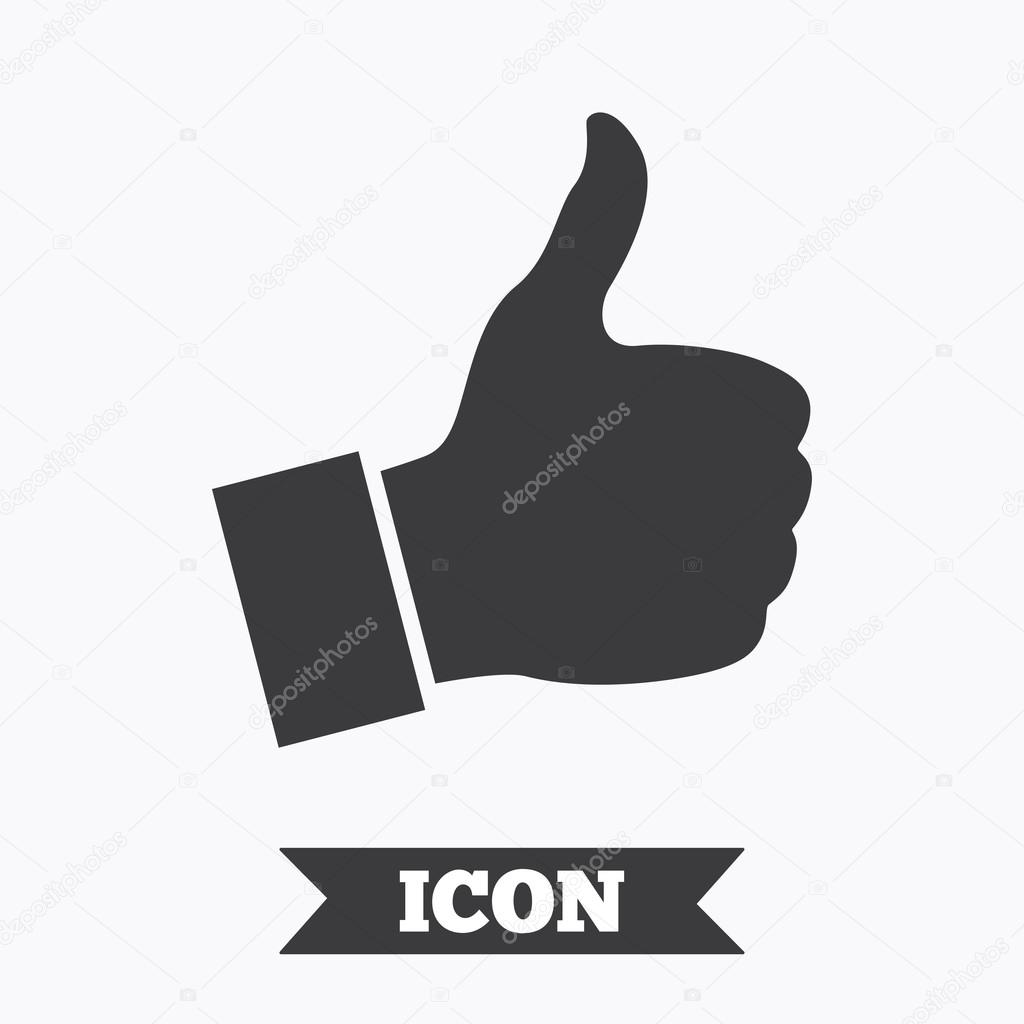 Like sign icon. Hand finger up symbol. Stock Vector Image by ...
