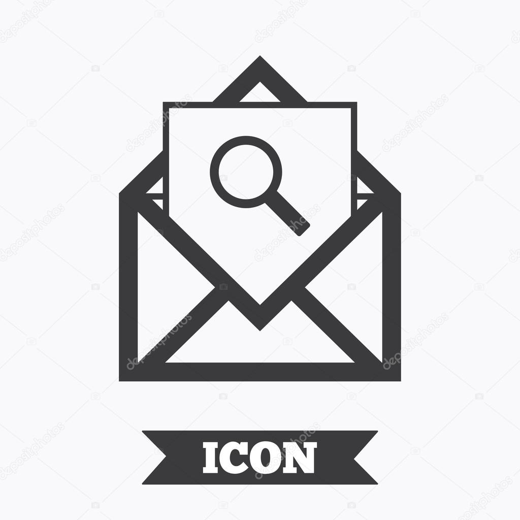 Mail search icon. Envelope symbol. Message sign. Stock Vector by ...