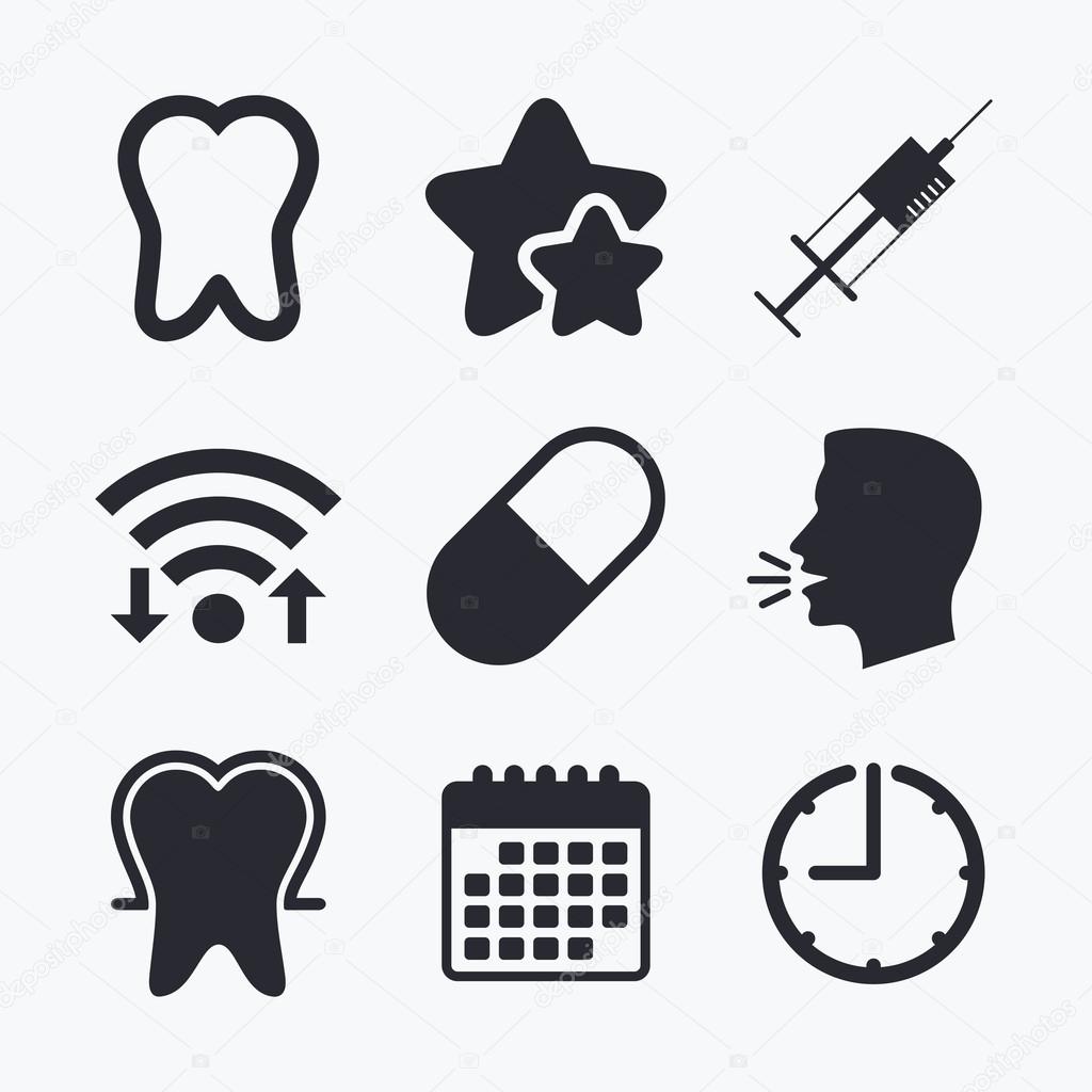 Tooth enamel icons. — Stock Vector © Blankstock #118010998