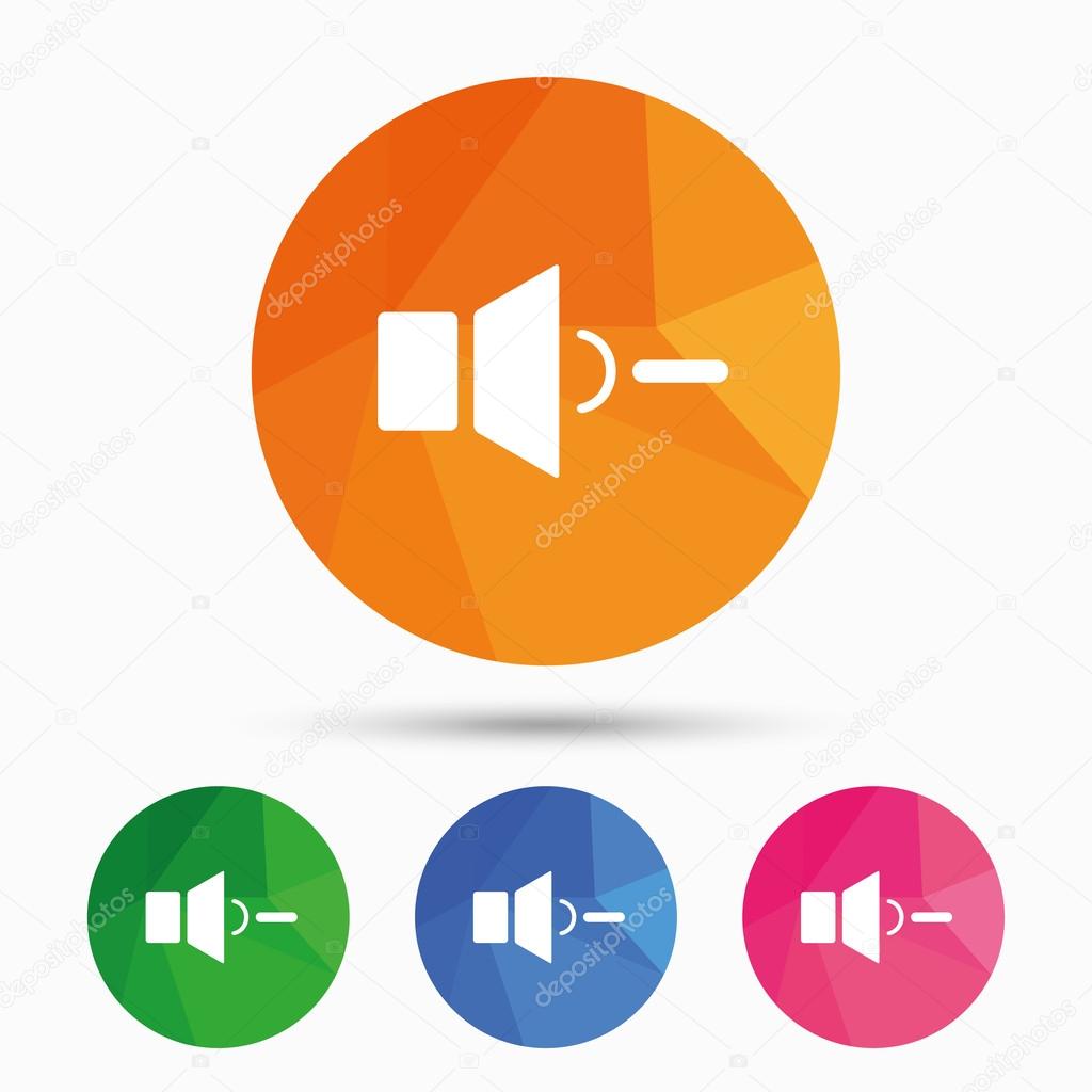 Speaker low volume sign icon. Sound symbol. Stock Vector by ©Blankstock ...